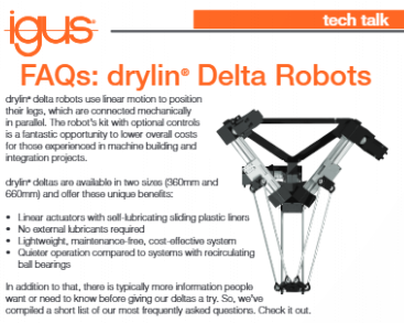 FAQs: drylin® Delta Robots | igus® Canada Blog & Toolbox