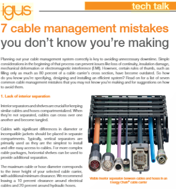 7 Cable management mistakes you don’t know you’re making | igus® Canada ...