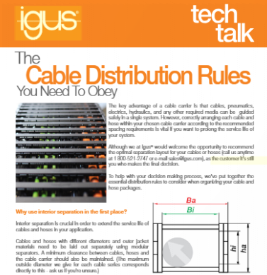 Cable Distribution Rules You Need to Obey | igus® Canada Blog & Toolbox